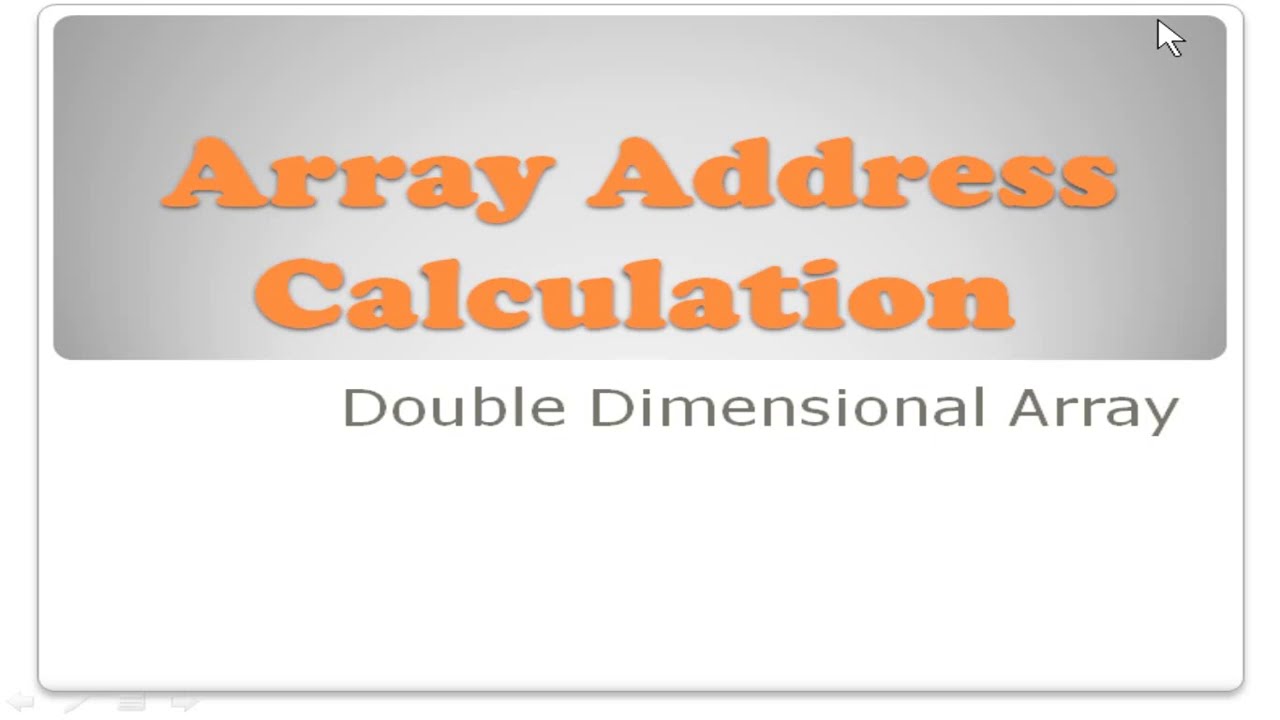 Array Address Calculation | Double Dimensional Array | Java | ISC Class 12