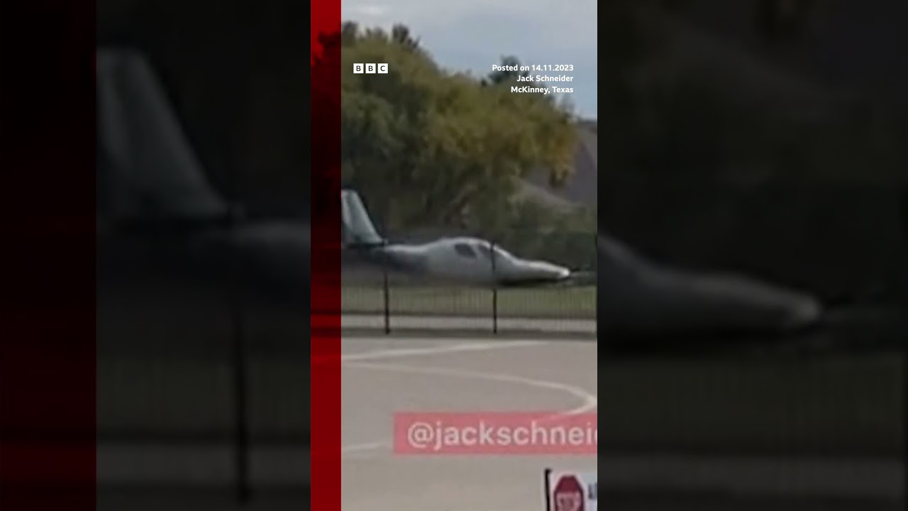 Plane crashes into car after missing runway. #Shorts #Texas #BBCNews
