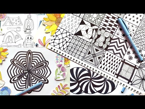 Zentangle, Op Art and Optical Illusion Drawing Compilations - Art Ideas When Bored