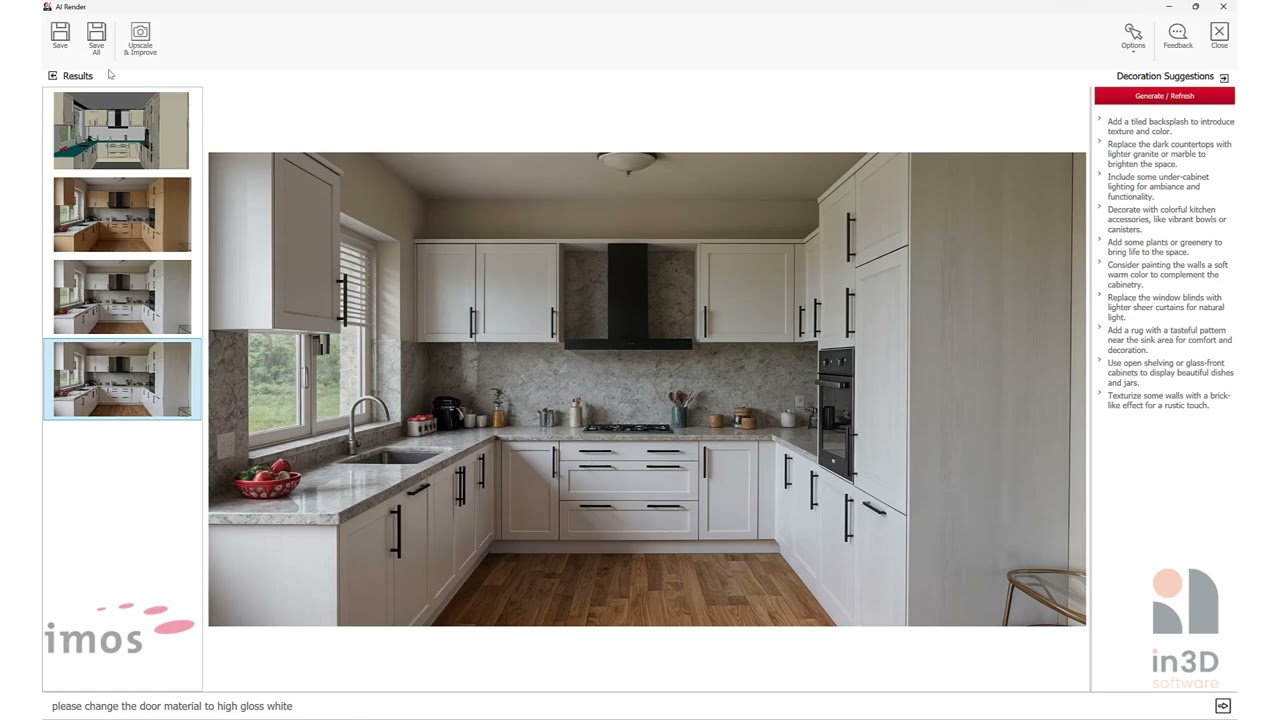**NEW**  Ai Rendering in imos iX CAD CAM Software.