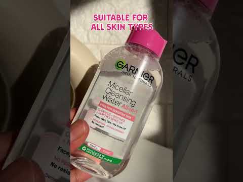 Garnier Micellar Cleansing Water All-in-1(pink micellar)#micellarwater #doublecleansing #shorts