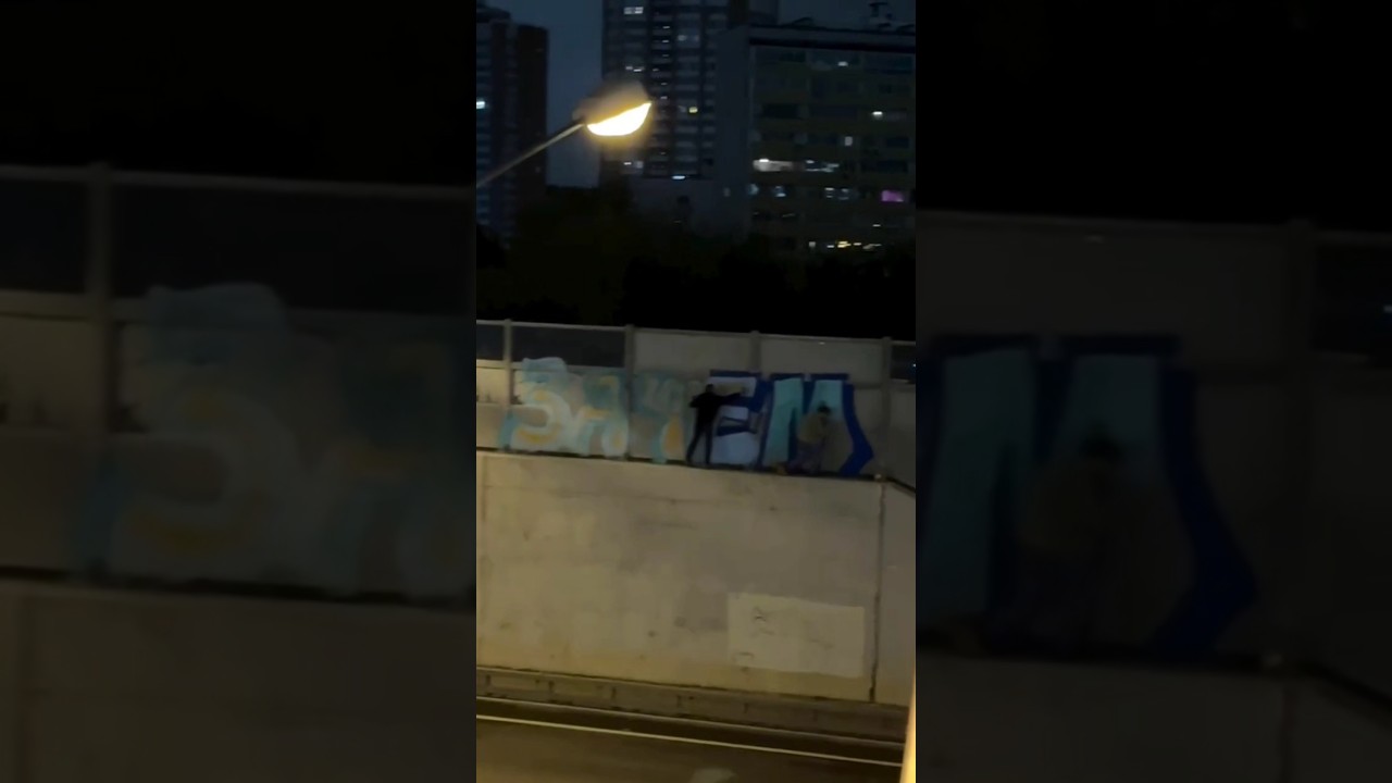 GRAFFITI CREW CHASED BY POLICE 🚨🏃 #graffiti #graffitiart #shorts