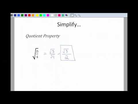 9.2 Simplifying Radicals