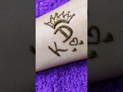 Cute K❣️D letters tattoo mehndi designs 💚 #ytshorts #mehndi #hennatatto #trending #viralshort #love