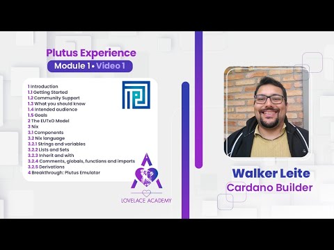 Lovelace Academy Module 1 Video 1 Plutus experience Introduction ...