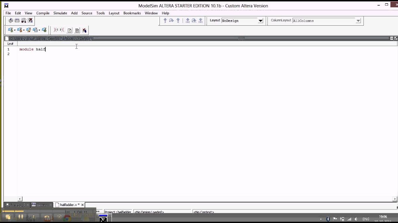 Modelsim tutotial - Part 1 - Write a Verilog in modelsim and work with it