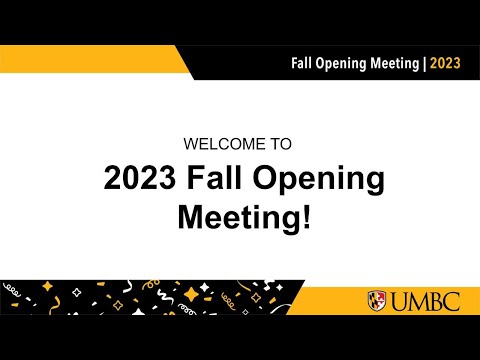 Fall Opening Meeting 2023