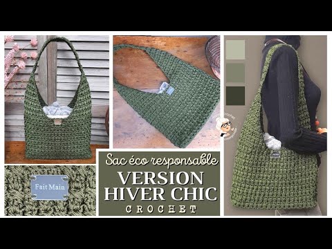🧶 SAC ECO-RESPONSABLE CHIC VERSION HIVER CROCHET 🧶 TUTO pas a pas @Mamie Crochet