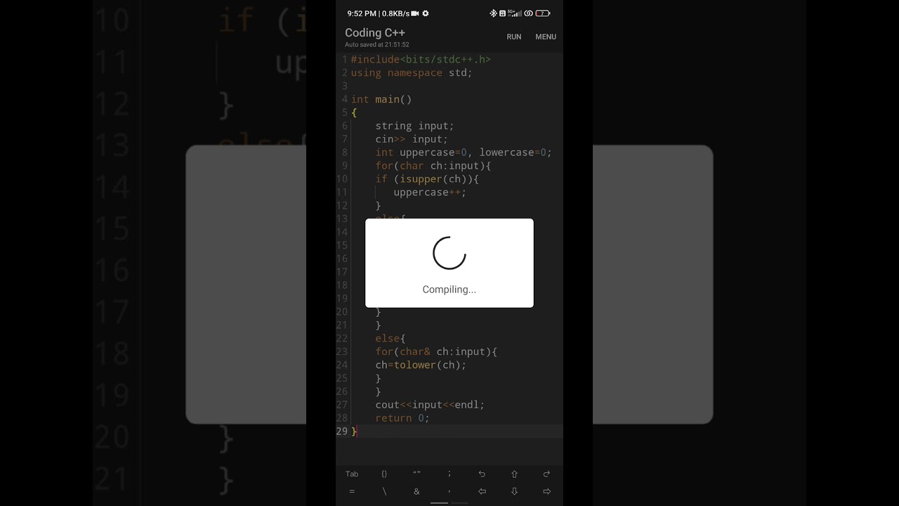 Word 59A codeforces solution in cpp
