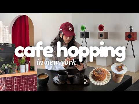 cafe hopping in new york☕️ 🥐 aesthetic cafes, tearooms, pottery class, vinyl records, bookstore cafe