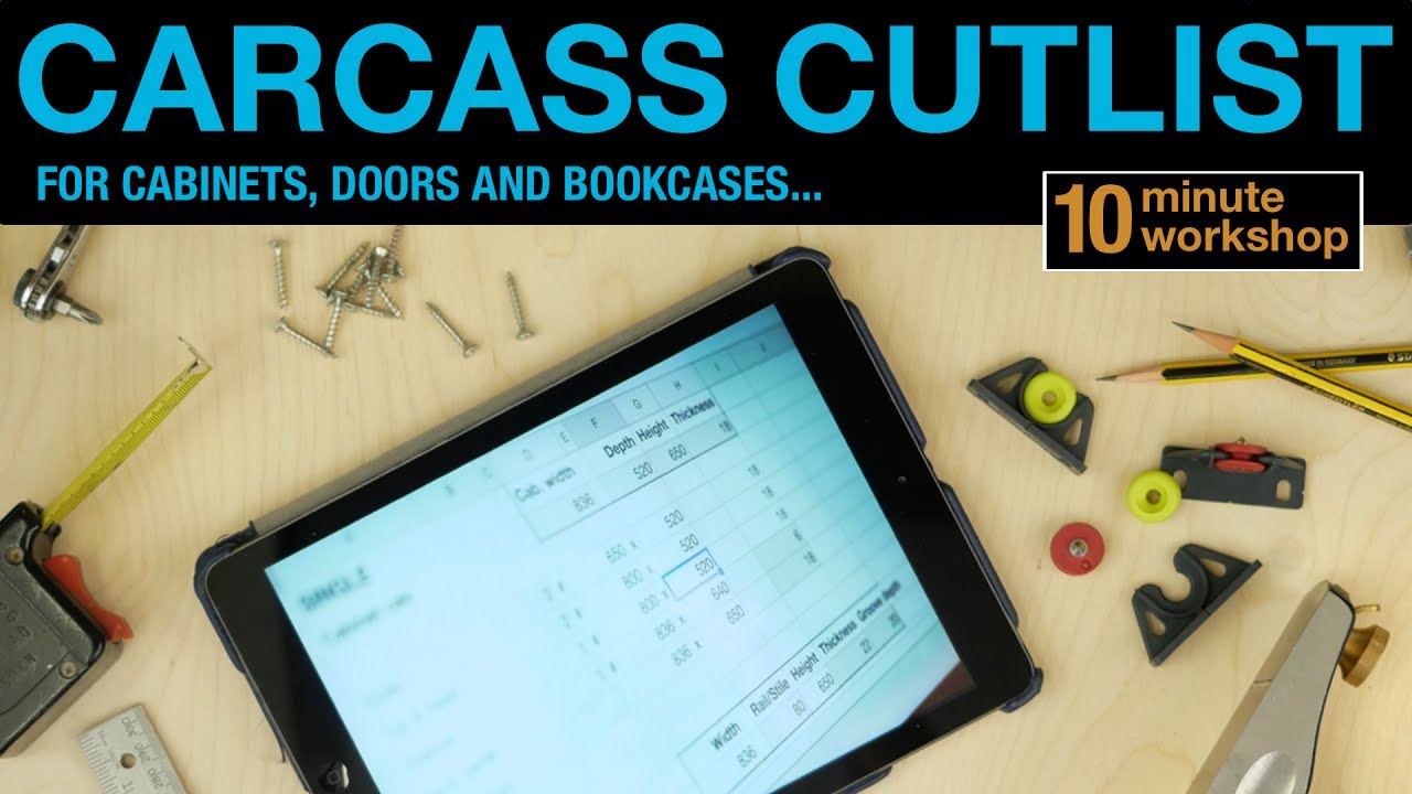 Carcass cutlist, for cabinets, doors and bookcases... #059