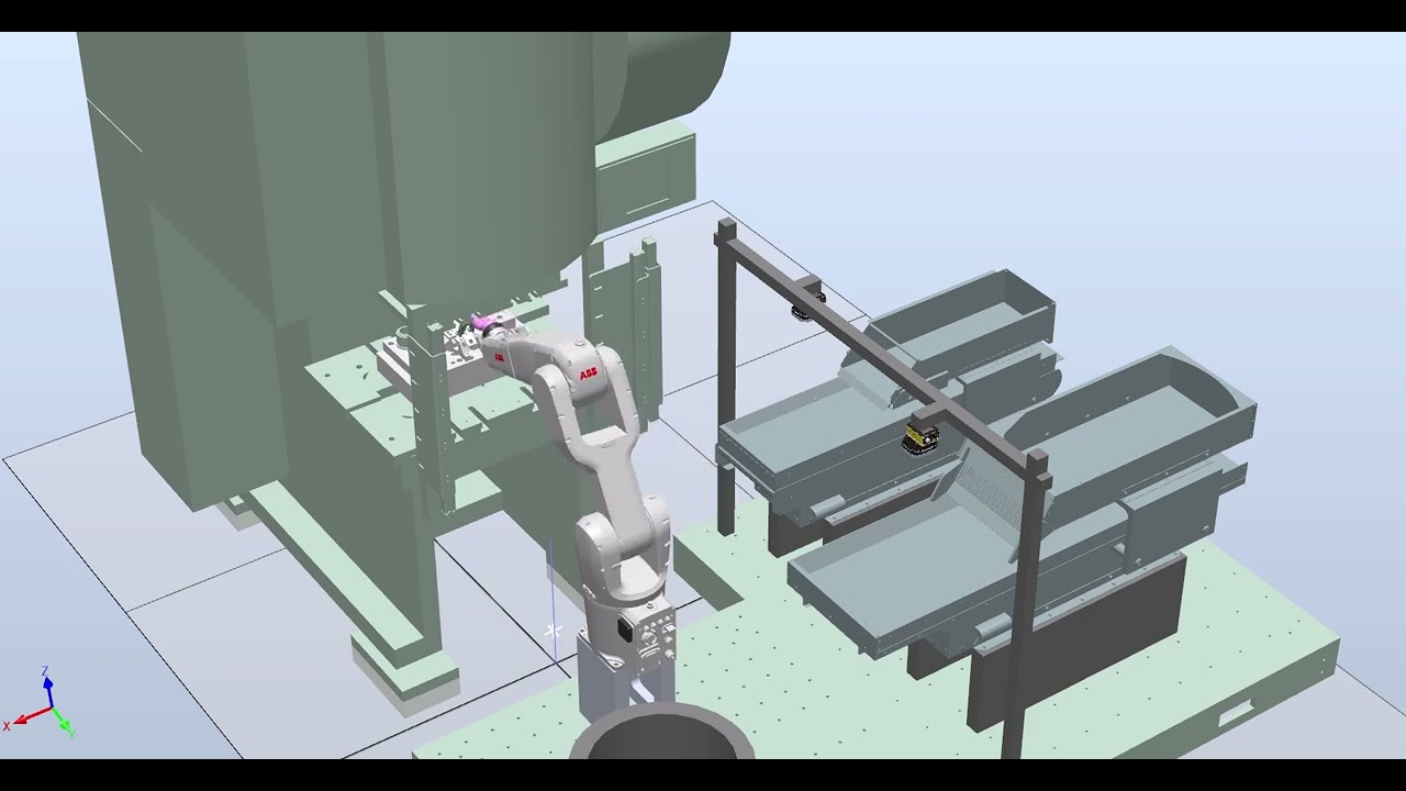 Robot cell simulation with RobotStudio software