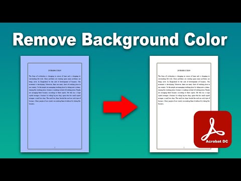 How to remove background color from pdf document using Adobe Acrobat Pro DC