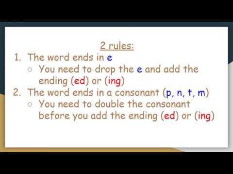 Word Endings -ed and -ing (Extra Instruction)