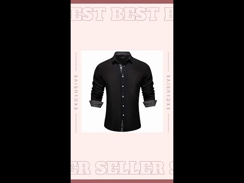 DiBanGu Men's Dress Shirt Long Sleeve Casual Button Down Shirts Regular Fit Inner Contrast Shirt