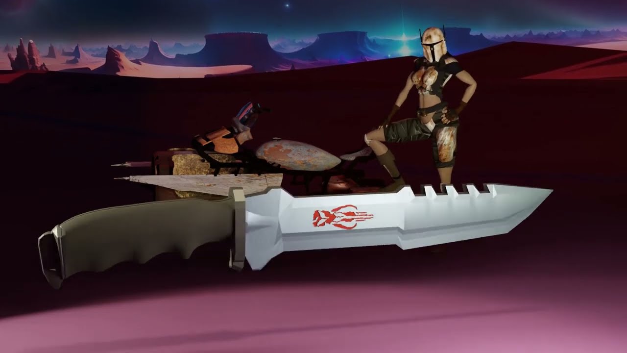 Mandalorian Bounty Hunter Knife 3D Printed