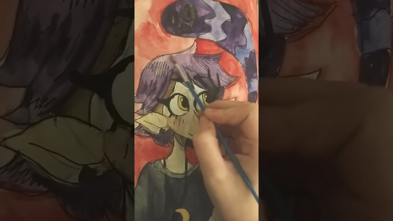 PAINTING AMITY BLIGHT (THE OWL HOUSE)! #amity #theowlhouse #art #sketchbook #watercolour
