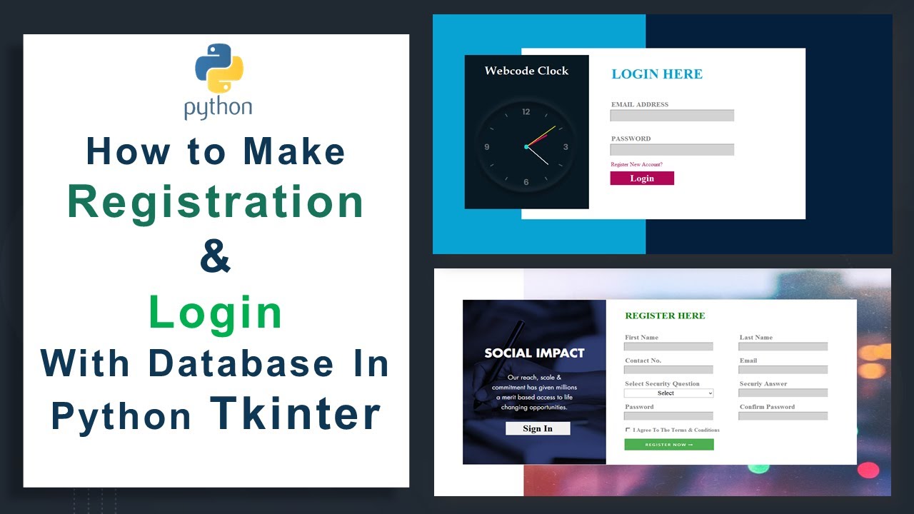 How to Make Registration and Login System with database in python Tkinter #Hindi #Python #Login