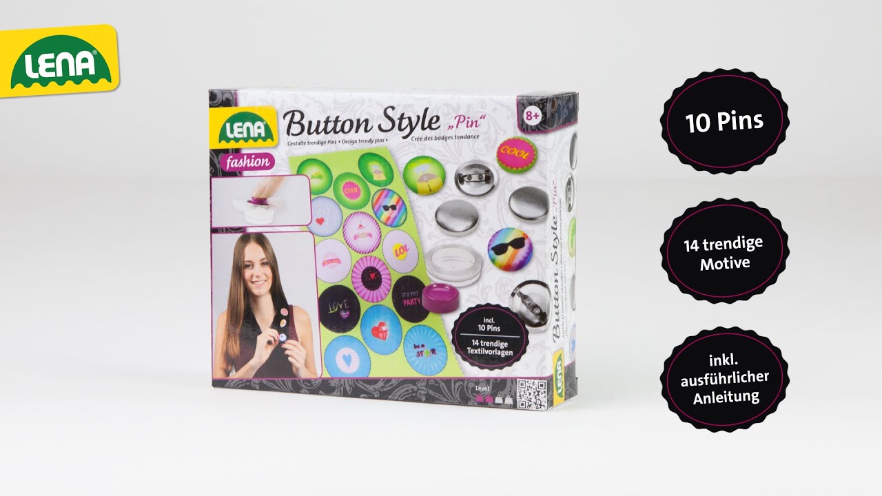 lena spielzeug kreativ button style pin 42566