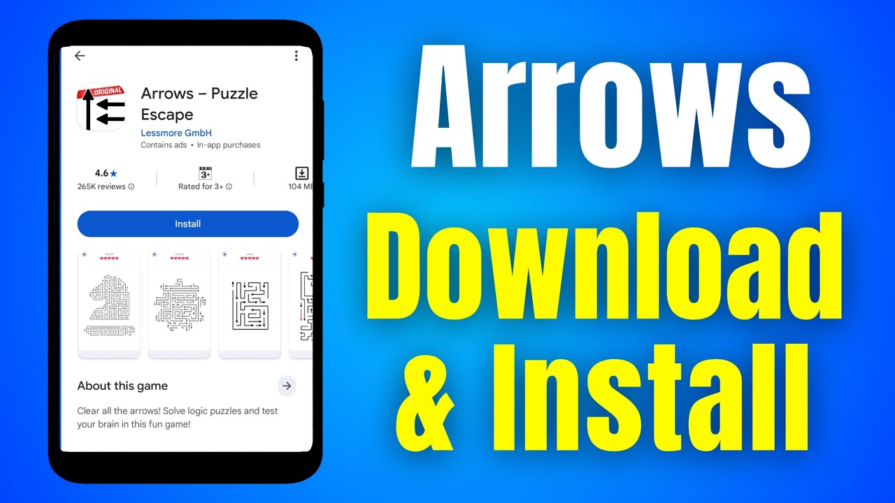 How to Download Arrows Game on Android Mobile | Arrows Puzzle Escape Install in Google Play Store