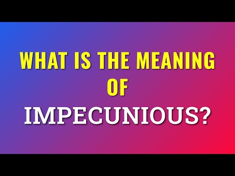 What is the meaning of Impecunious?