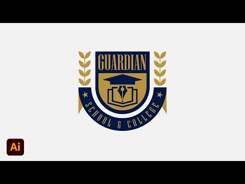 School Badge Logo Design In Adobe Illustrator cc 2022 | Tutorial
