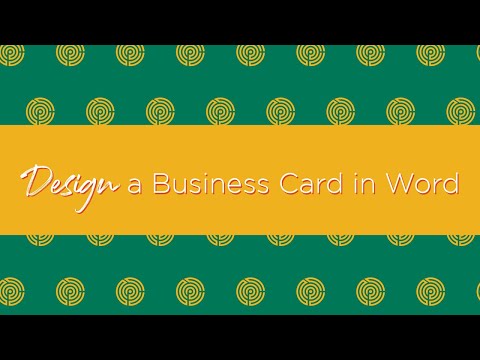 How to Design a Business Card in Word