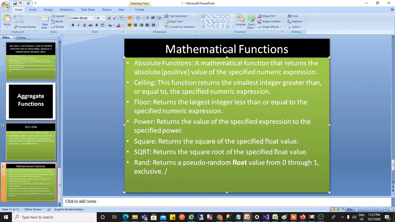 SQL SERVER TUTORIAL ENGLISH SQL Mathematical Functions