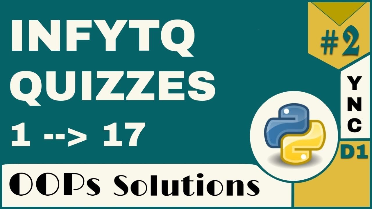 Infytq Object Oriented Programming Using Python | Day 1 Quiz | YouthNationCoders