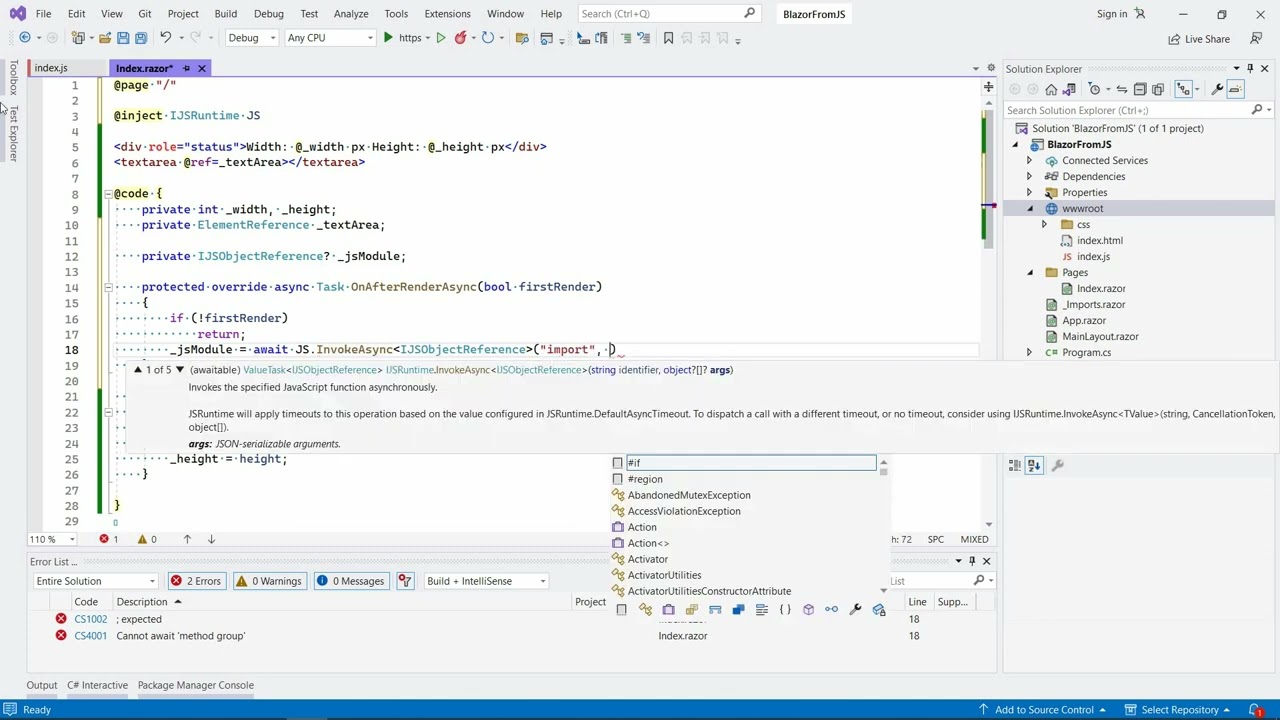Blazor WebAssembly Tutorial: Calling a C# Method from JavaScript