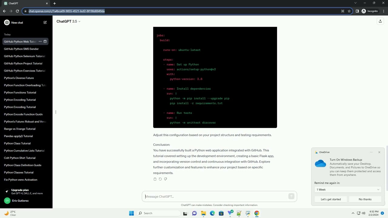 github python web application