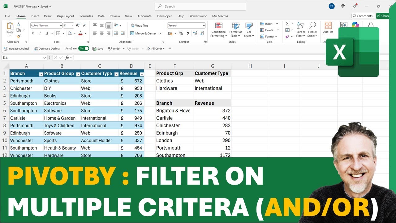 Excel PIVOTBY Formula - Filter with Multiple Criteria