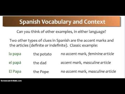 Spanish Contextual Clues in the Past Tense