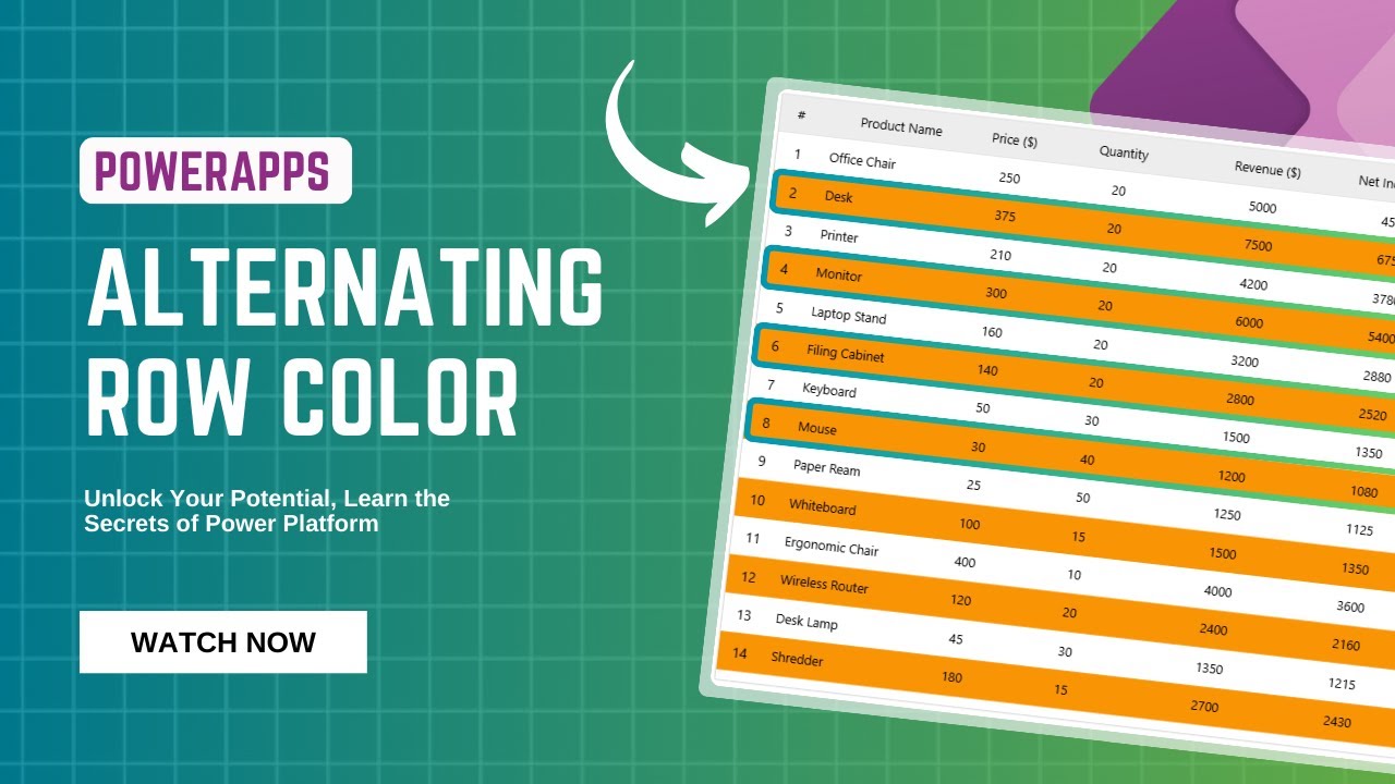 Power Apps: Enhance Your Gallery with Auto Numbering, Row Hig...