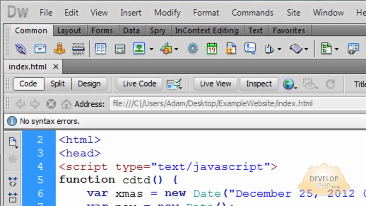 Javascript Date Time Countdown Tutorial Christmas 2012 Doomsday Hanukkah