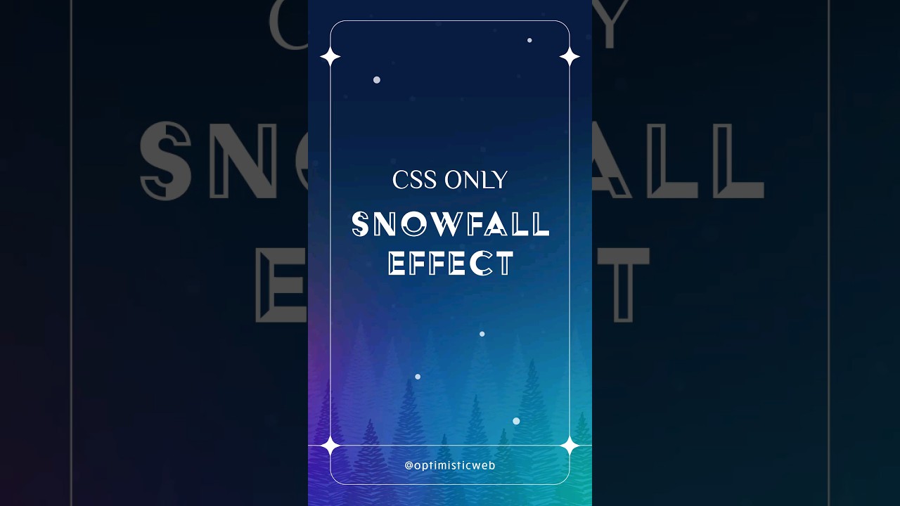 Pure CSS Snowfall Animation in 60 Seconds ❄️