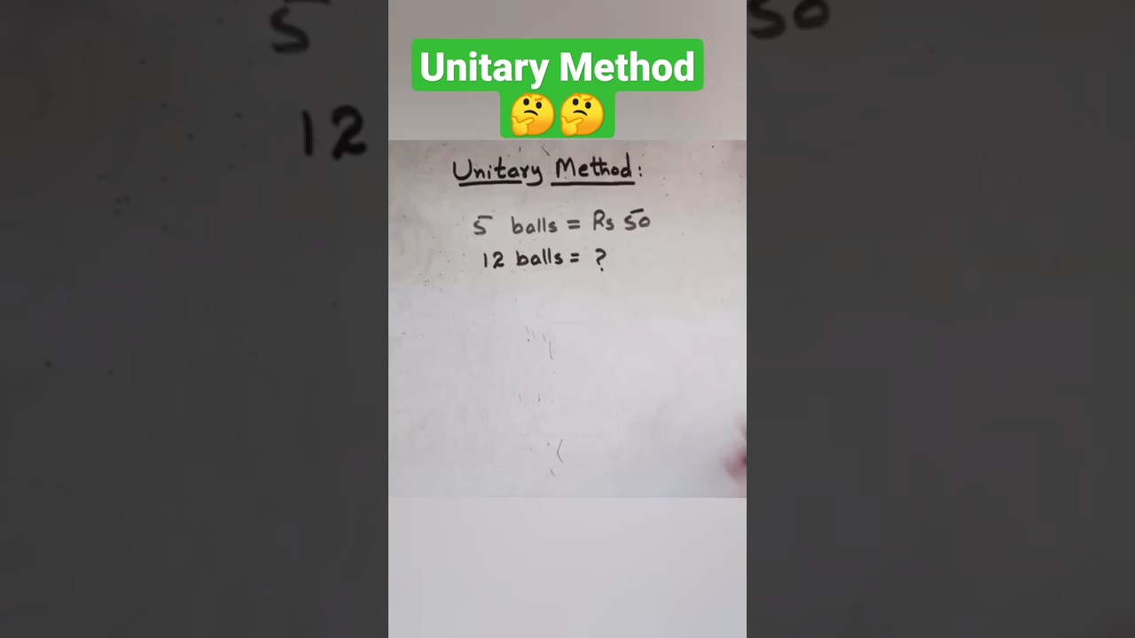What is unitary method ⁉️#shorts #viral