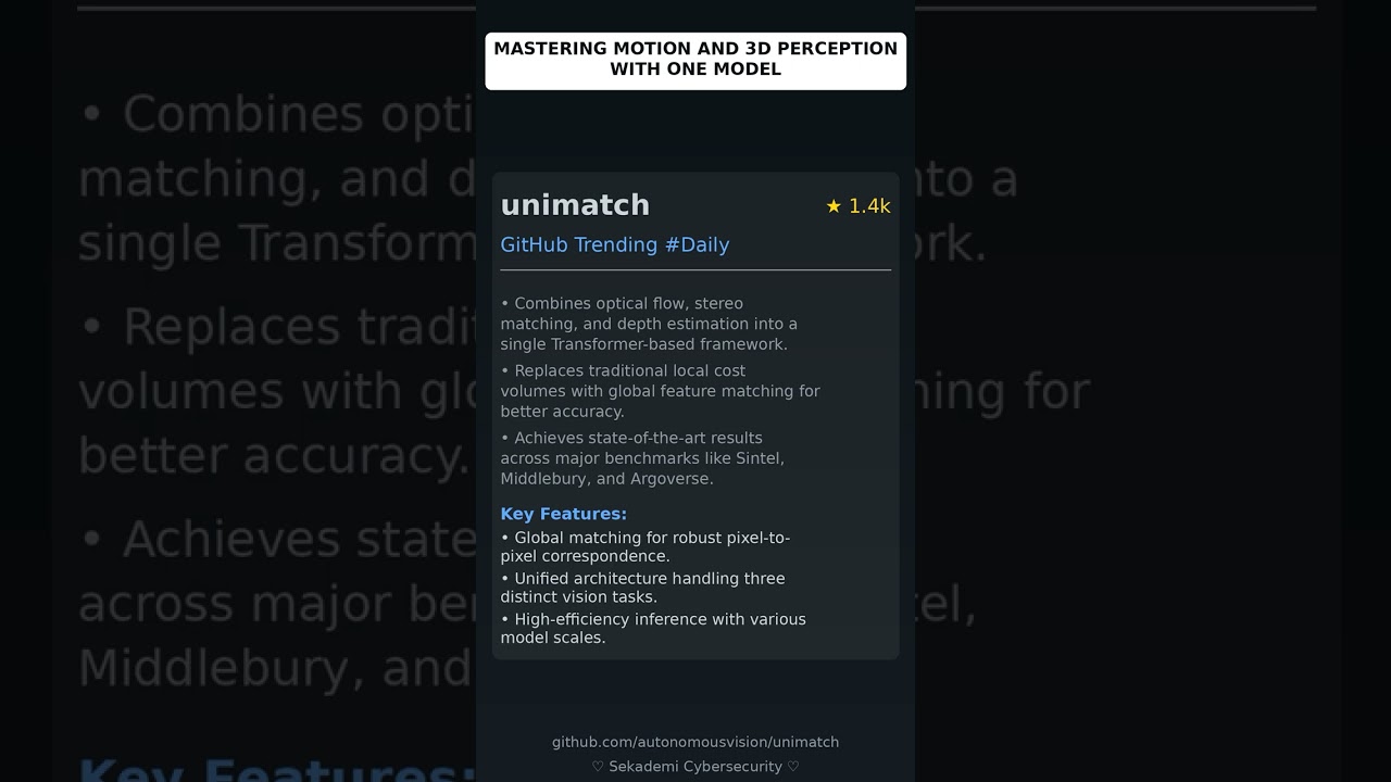 GitHub Trending Repositories: autonomousvision/unimatch 🇬🇧