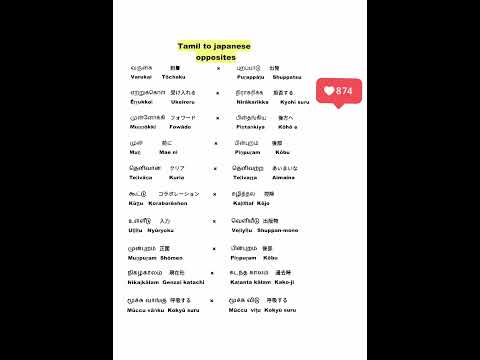 #japanese to tamil #tamil#japanese#learnjapanese in tamilI