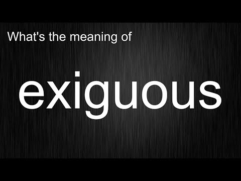 What's the meaning of "exiguous", How to pronounce exiguous?