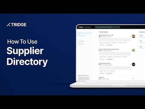 2. How to use Supplier Directory