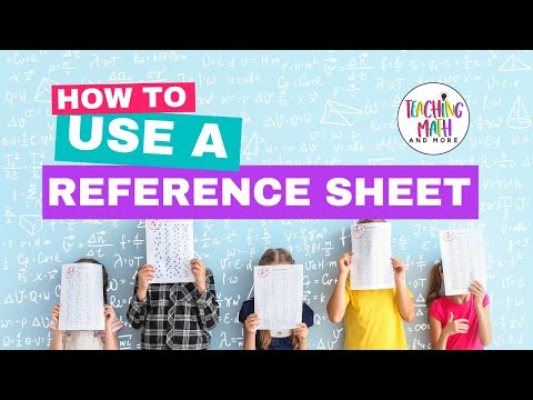 How to Use a Math Reference Sheet