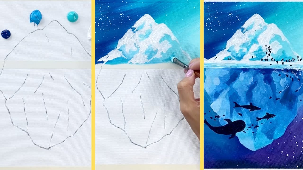 Iceberg Acrylic Painting #Shorts
