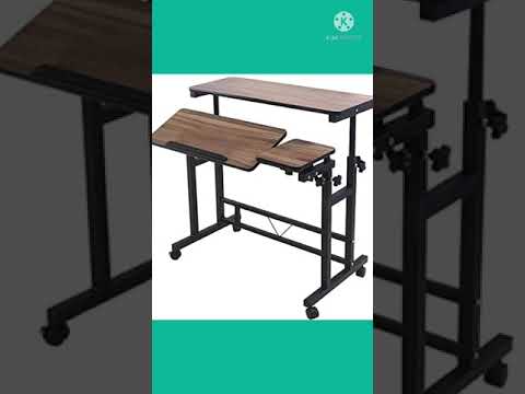 Mobile Stand Computer Workstation Rolling Adjustable Computer Laptop Desk Corner Desk #short