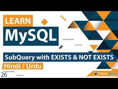 Learn MySQL SubQuery with EXISTS NOT EXISTS Tutorial in Hindi Urdu - Mind Luster
