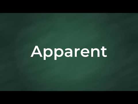 Apparent : Definition, Pronunciation, Examples, Synonyms