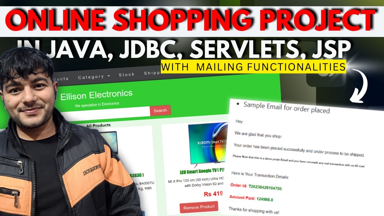 Online Shopping project in JSP + Servlet (Eclipse,Tomcat , Java MySQL) Complete Project