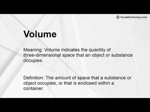 Volume Meaning