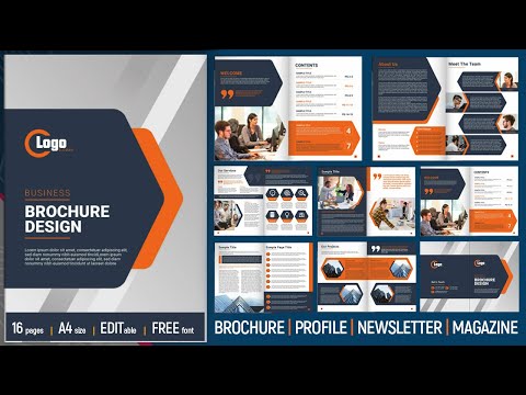 Free Company Profile Illustrator Template - 16 Page