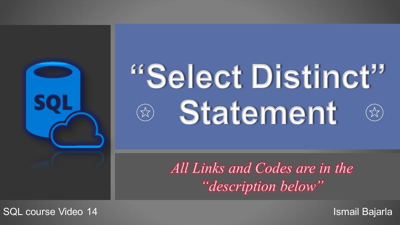 14 SQL Select Distinct Statement in MySQL